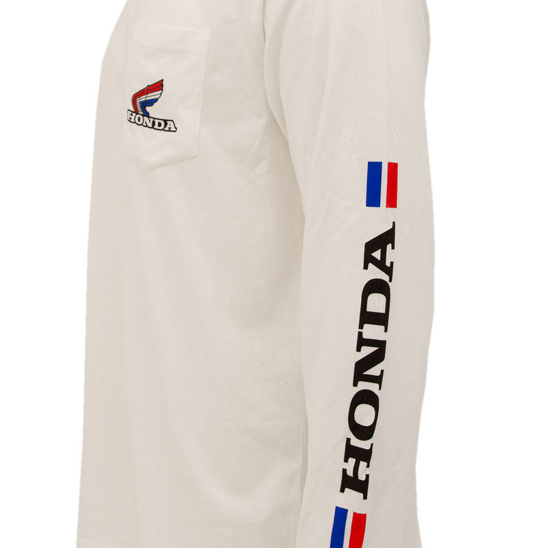 Honda Long Sleeve Tee with Multicolor Chest, Back, and Sleeve Logos ...